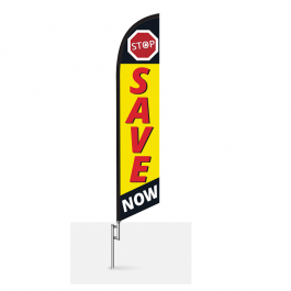 stop save now feather flag kit with pole and spike