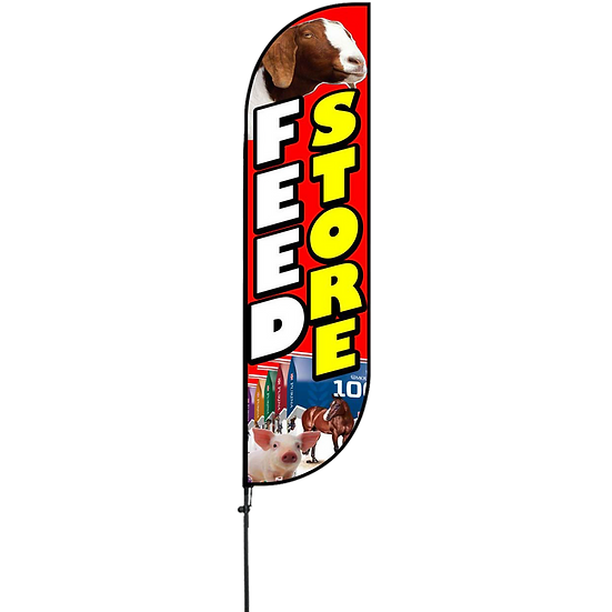 FEED STORE - Advertising Feather Flag Kit with Flagpole & Spike